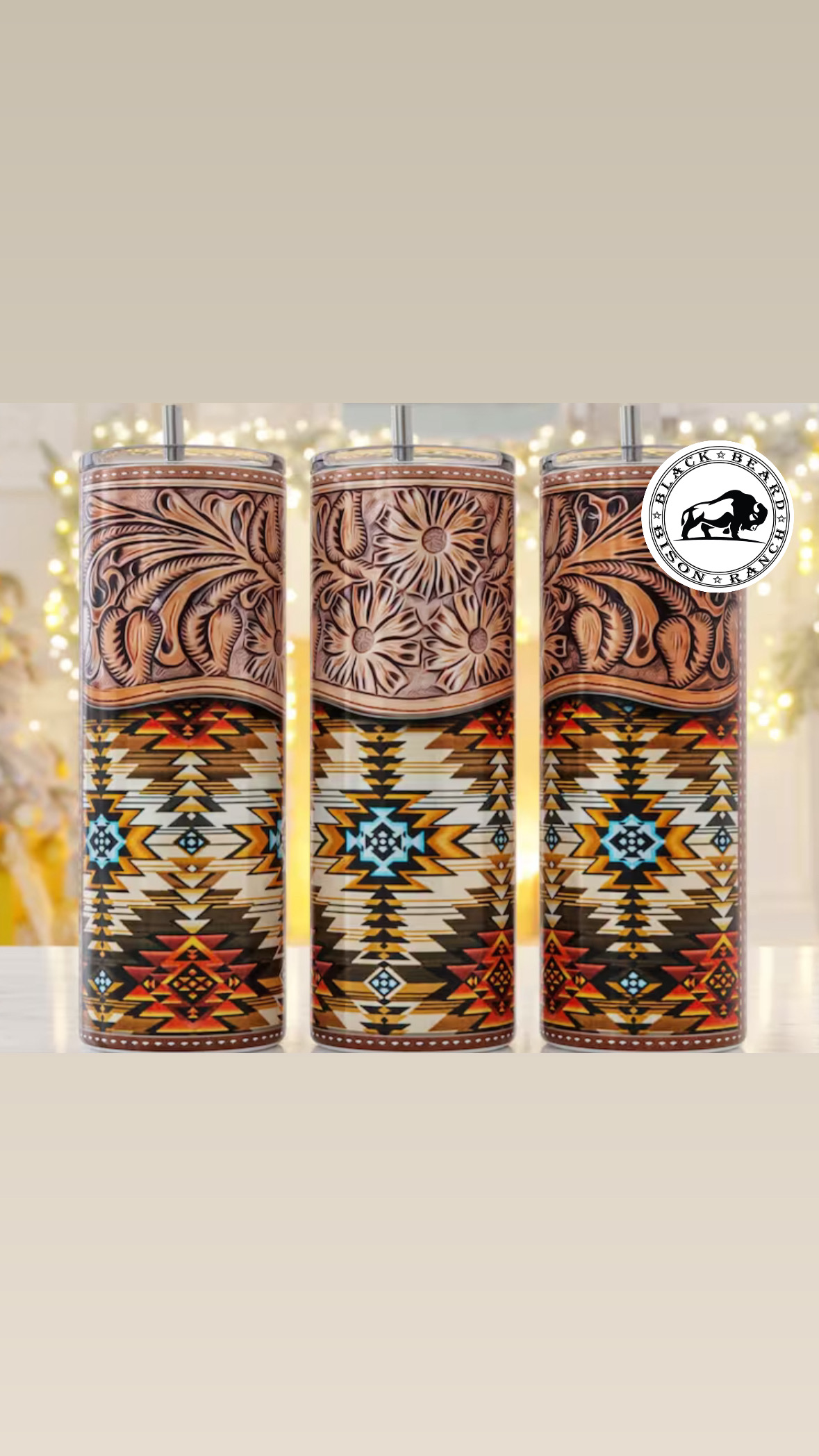 Western Print Tumbler - BBB Custom Designs